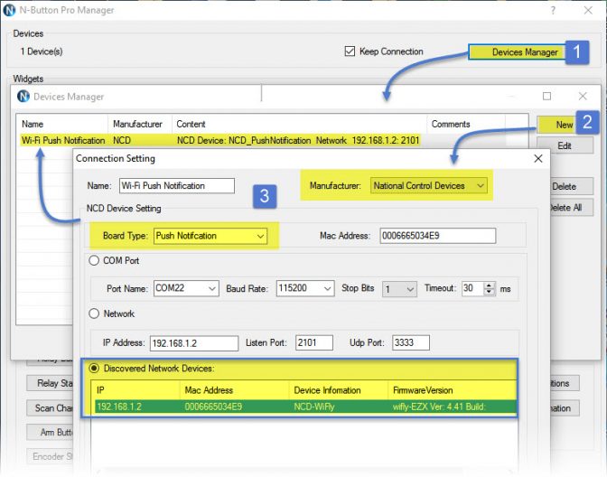 Set up Wi-Fi Push Notification Board with N-Button - NCD.io