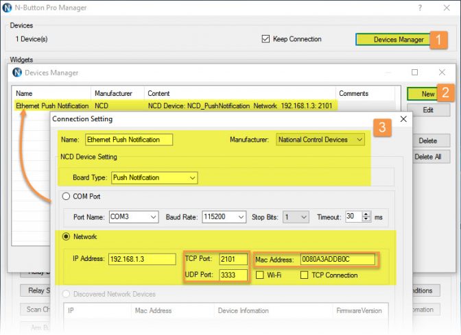 Set up Ethernet Push Notification Board with N-Button - NCD.io