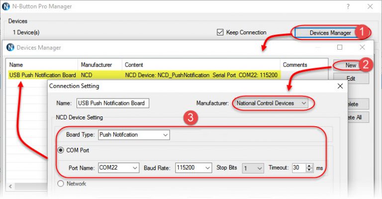 Set up USB Push Notification Board with N-Button - NCD.io
