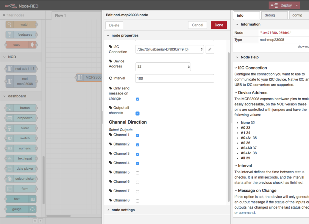 Mcp23008 Using Ncd And Node Red Iot For The Masses