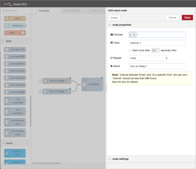 PCA9536 using NCD and Node-Red - IoT for the Masses