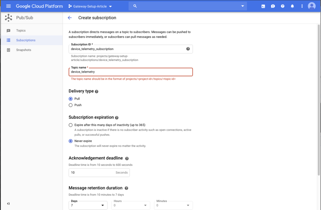 Google IoT Core Gateway Setup - NCD.io