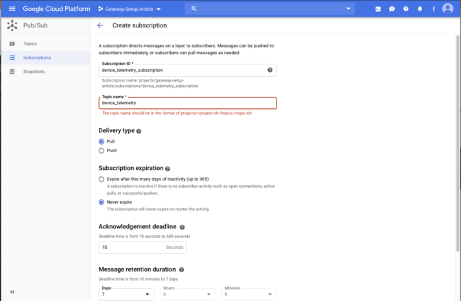 Google IoT Core Gateway Setup - NCD.io