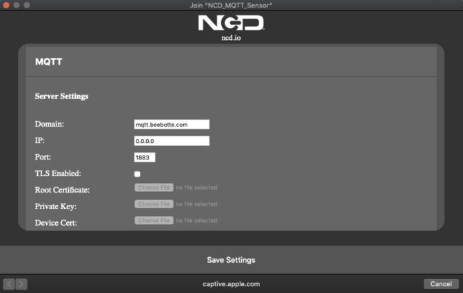 WiFi Sensor User Guide for use with MQTT - NCD.io