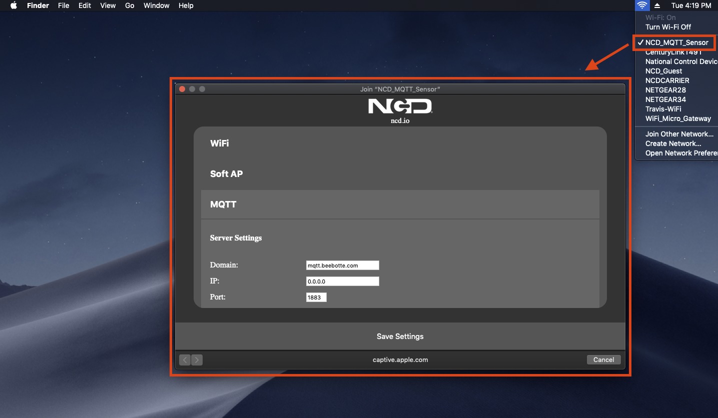 WiFi Sensor User Guide for use with MQTT - NCD.io