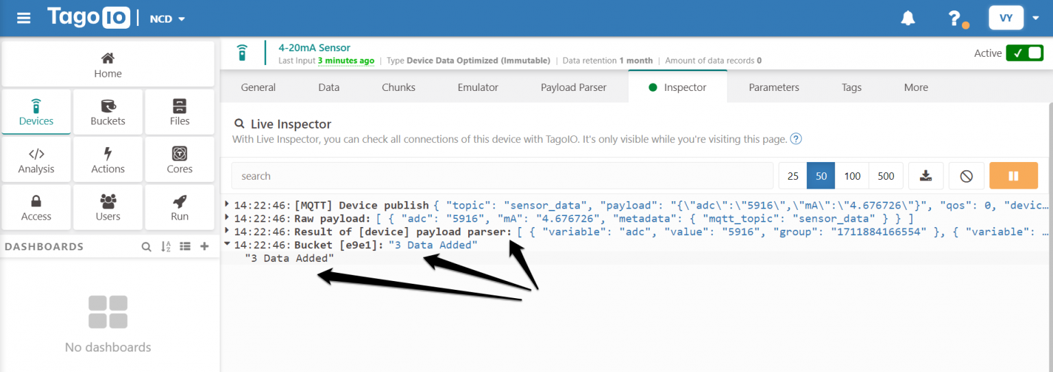 Getting started with NCD 4-20mA Current Sensor and TagoIO - NCD.io
