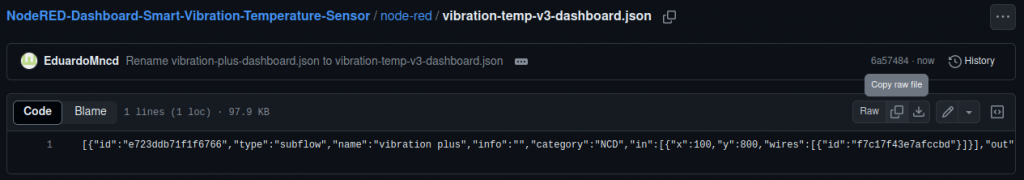 IIoT Vibration Temperature Sensor Node-RED Dashboard - NCD.io
