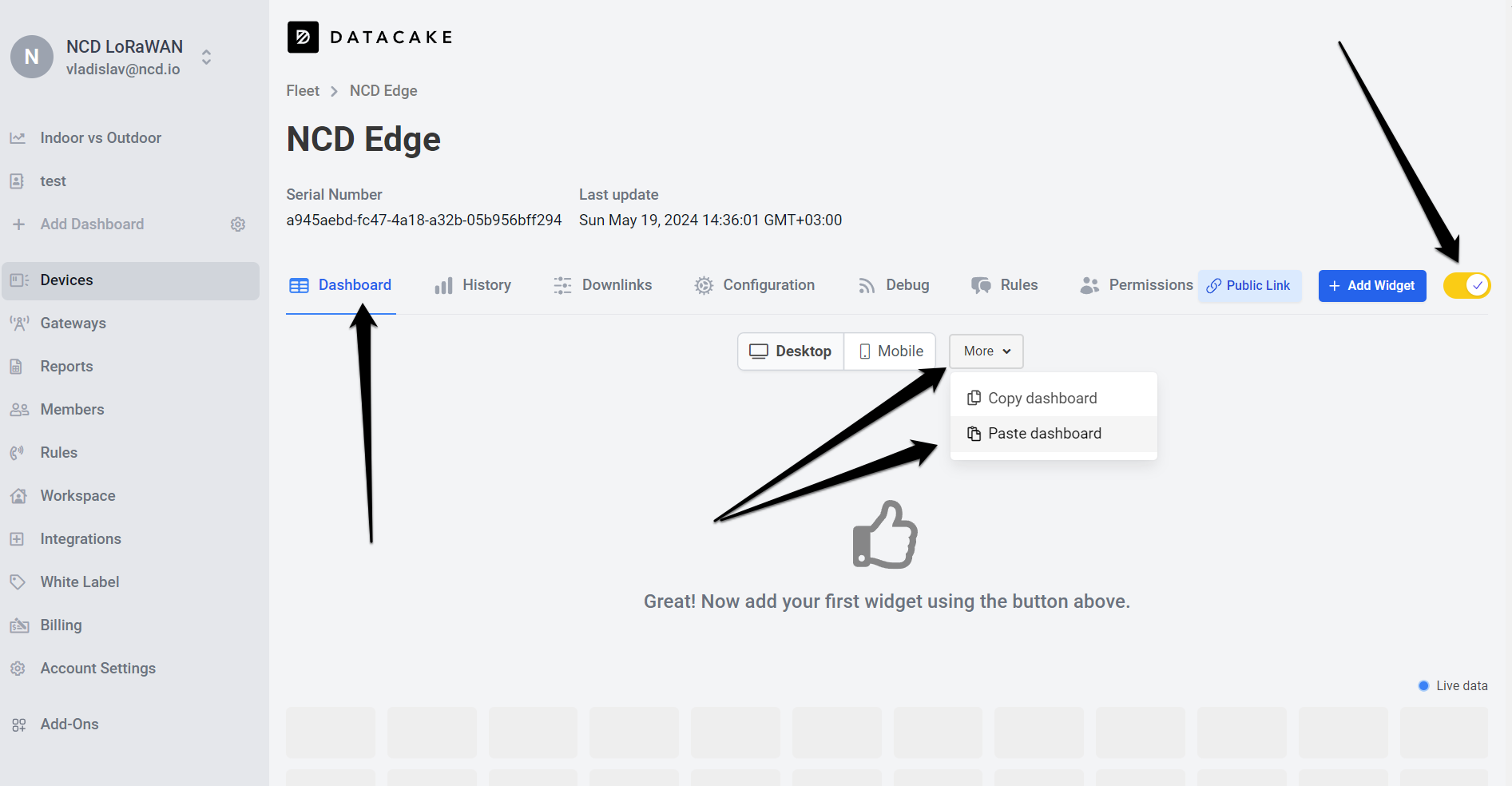 Machine Uptime Sensor Datacake and HiveMQ Integration - NCD.io