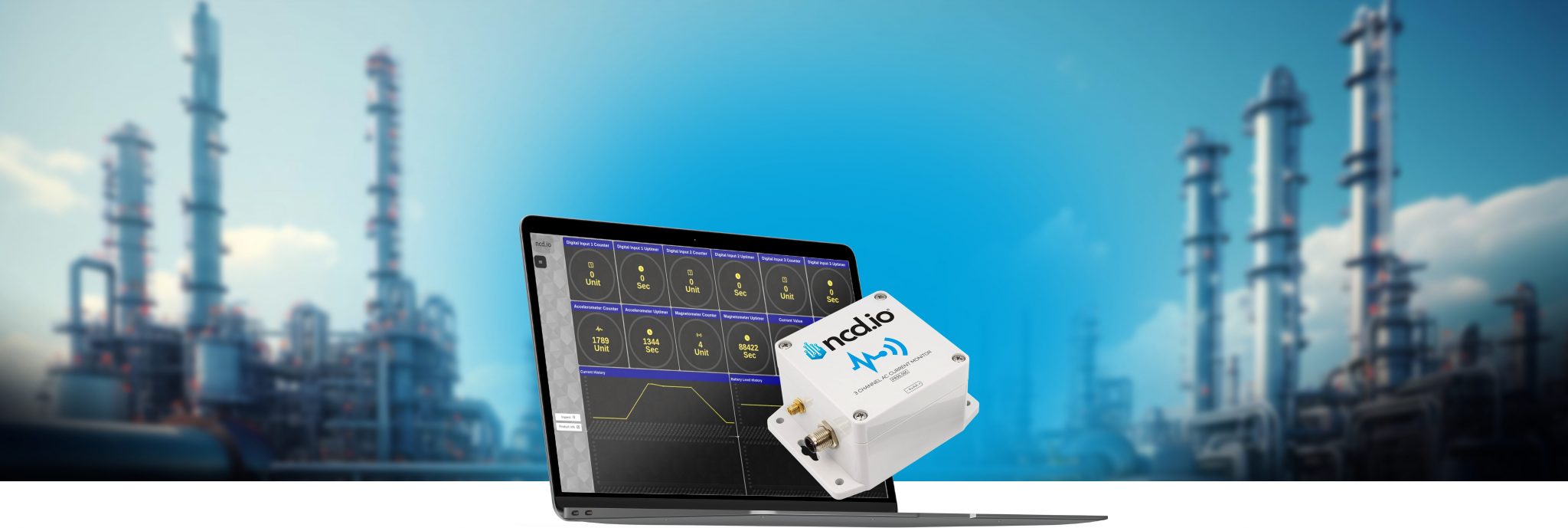 IIoT AC Current Monitor Sensor Node-RED Dashboard - NCD.io