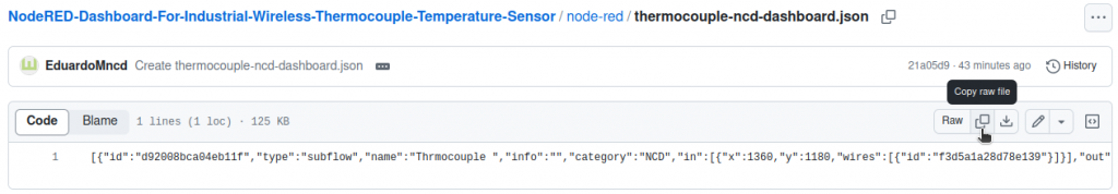 Industrial Wireless Thermocouple Sensor Node-RED Dashboard - NCD.io