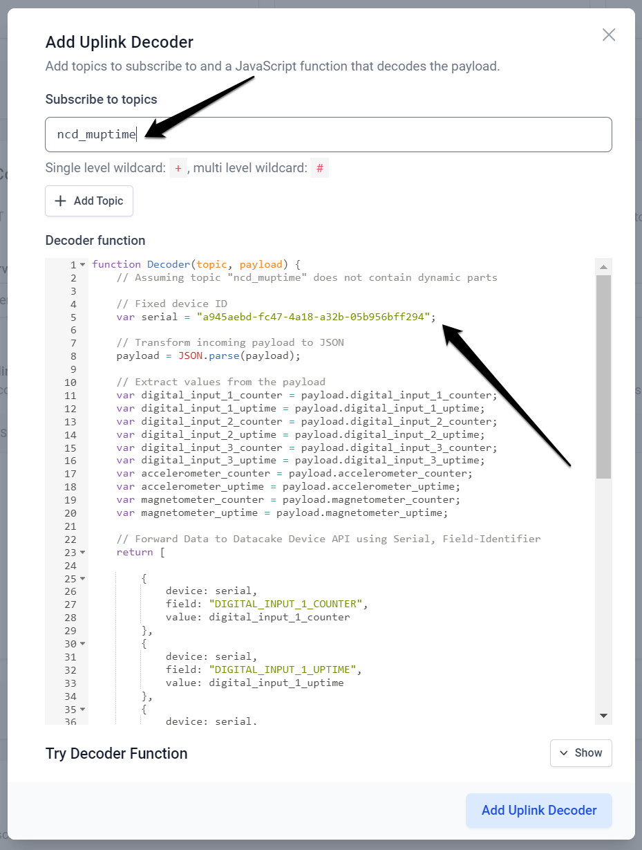 Machine Uptime Sensor Datacake and HiveMQ Integration - NCD.io