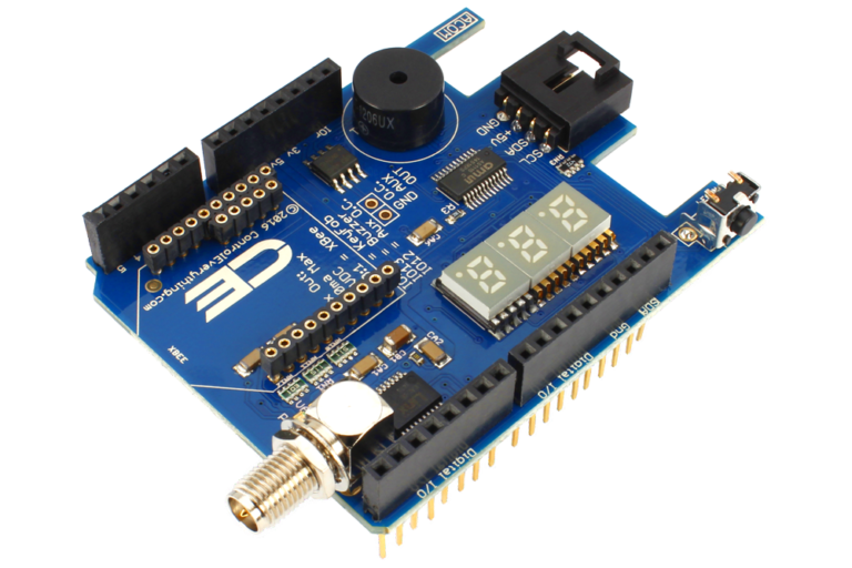 I2C Shield for Arduino Uno with LED Display Buzzer Key Fob & Wireless ...