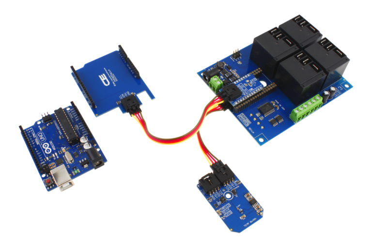 4-Channel DPDT Signal Relay Shield + 4 GPIO with IoT Interface - NCD Store
