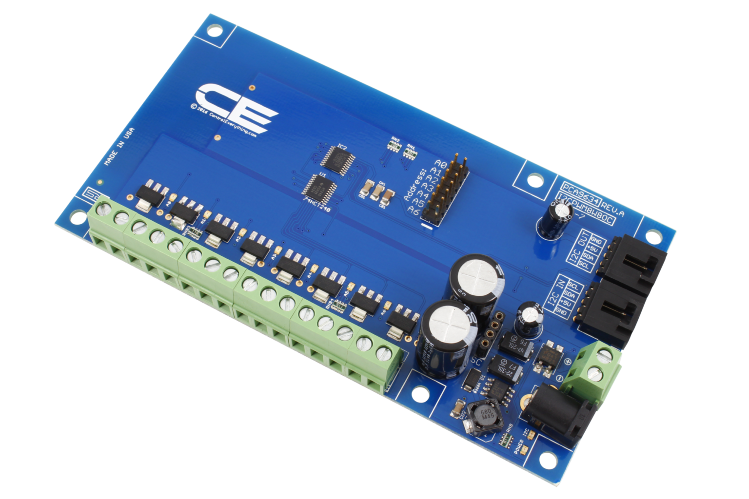 PCA9634 8-Channel 8W Open Collector 8-Bit PWM FET Driver with I2C ...