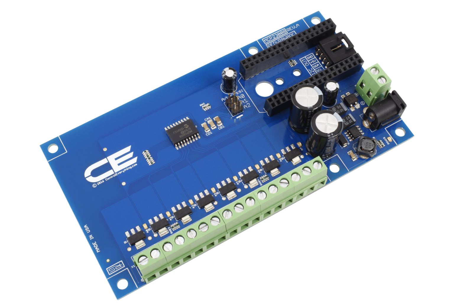 MCP23008 8-Channel 8W Open Collector FET Driver I2C Shield with IoT Interface - NCD Store