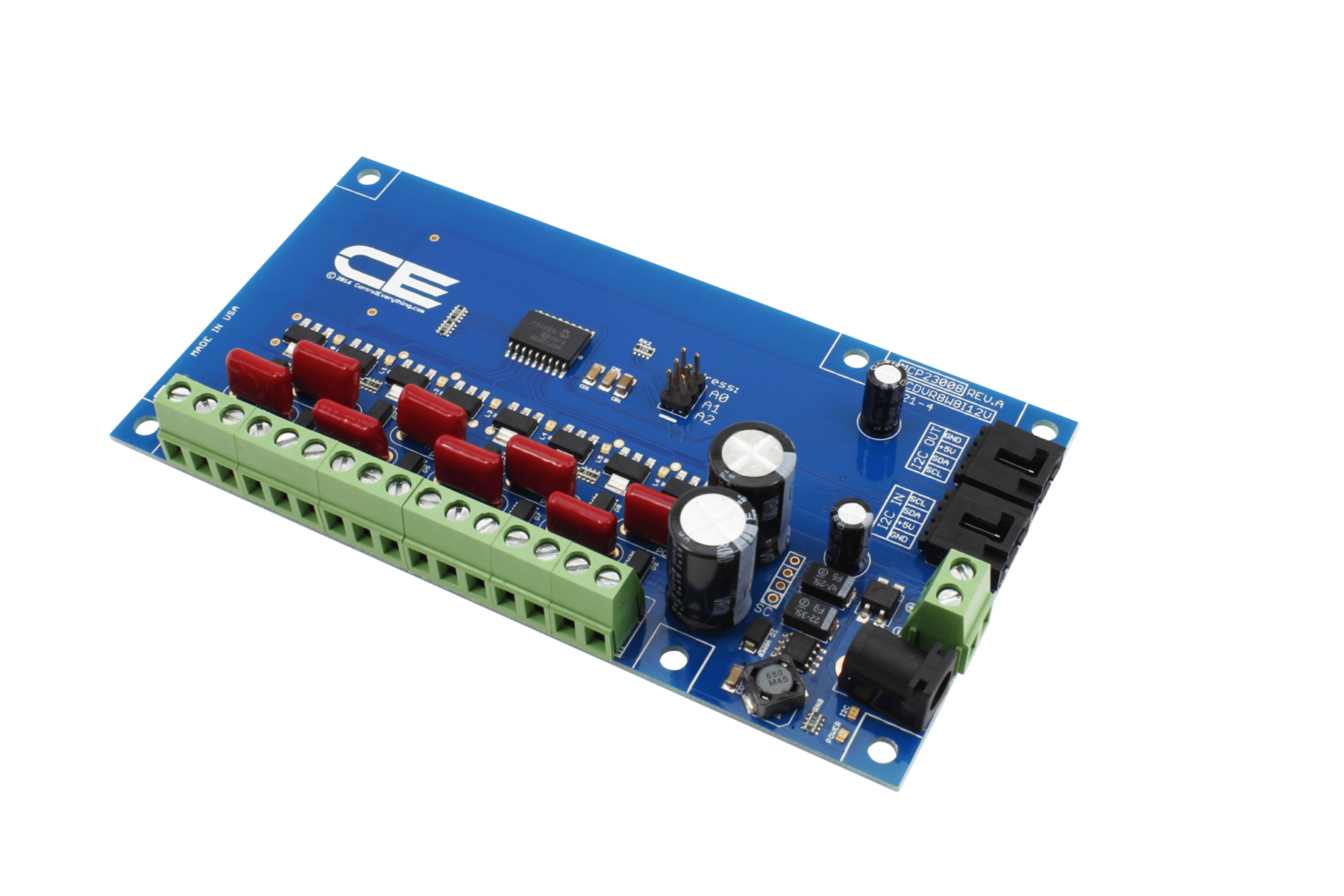 MCP23008 8-Channel 8W 12V FET Solenoid Driver Valve Controller with I2C ...