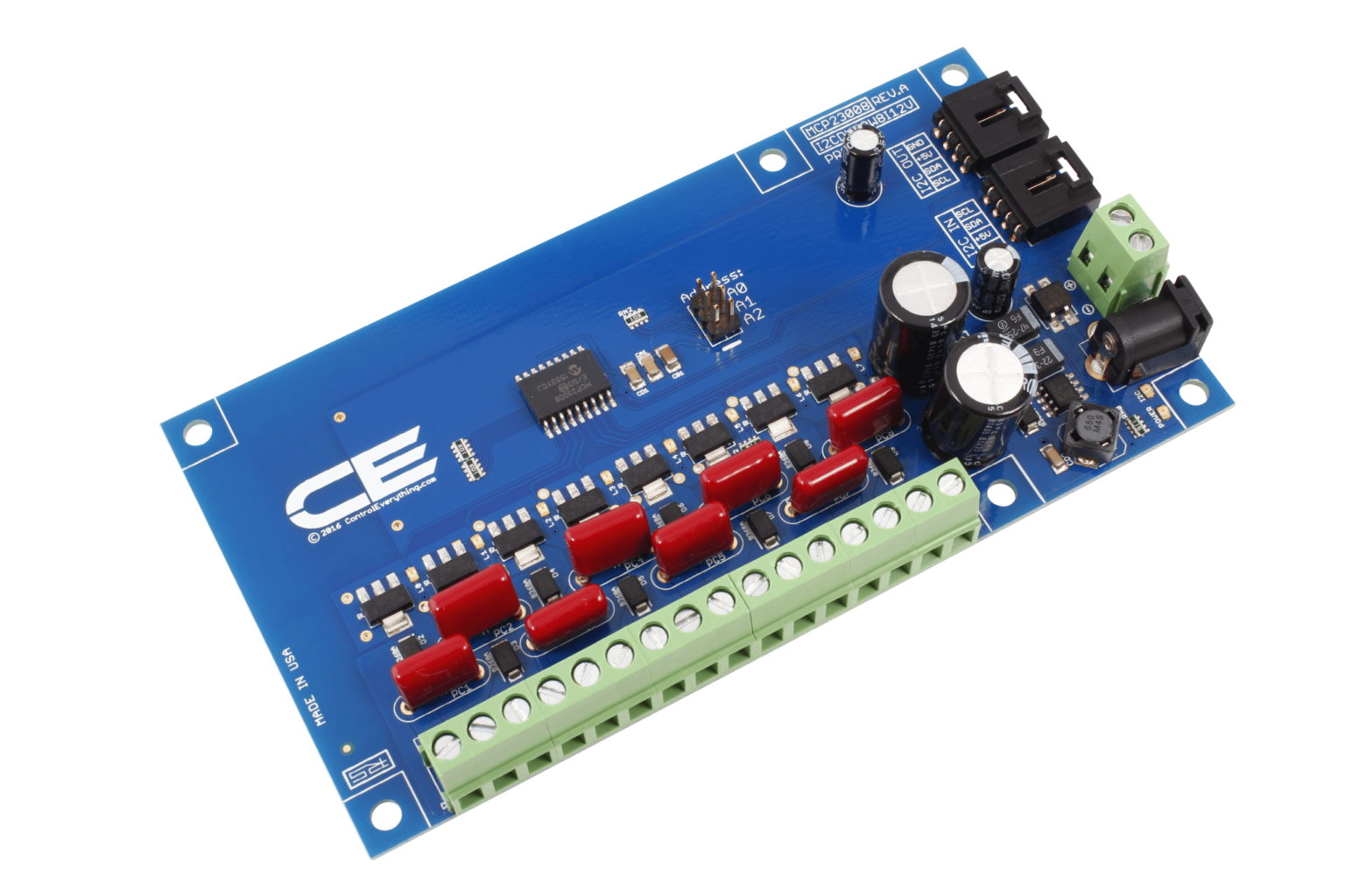 MCP23008 8-Channel 8W 12V FET Solenoid Driver Valve Controller with I2C Interface - NCD Store