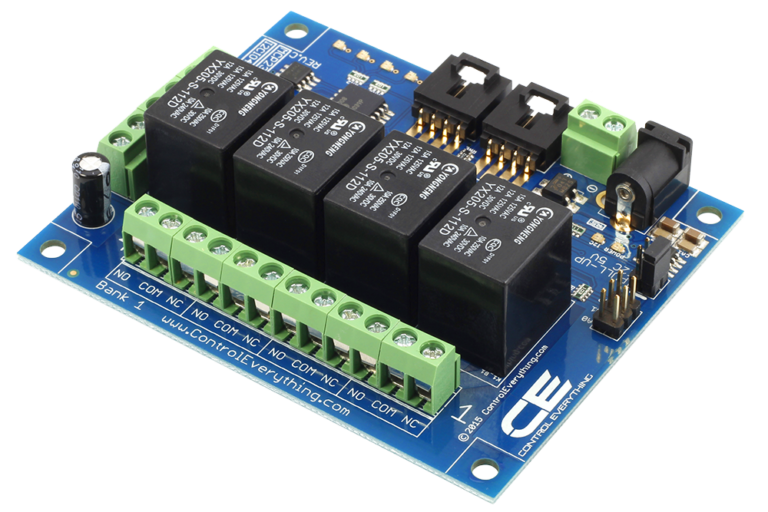 4-Channel General Purpose SPDT Relay Controller + 4 GPIO with I2C Interface - NCD Store
