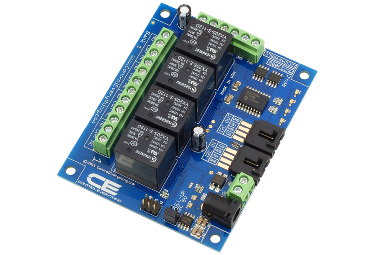 4-Channel General Purpose SPDT Relay Controller + 4 GPIO with I2C Interface - NCD Store