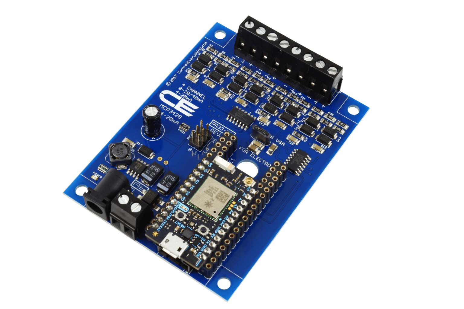MCP3428 4-Channel 4-20mA 16-Bit Current Receiver with IoT Interface - NCD Store