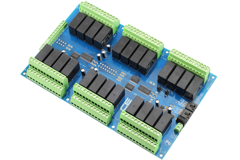 24-Channel DPDT Signal Relay Controller + 8 GPIO with I2C Interface - NCD Store
