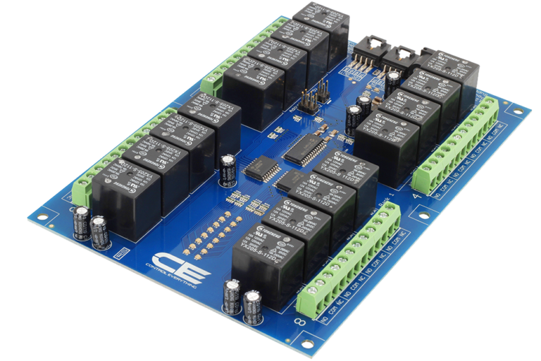 16-Channel General Purpose SPDT Relay Controller with I2C Interface - NCD Store