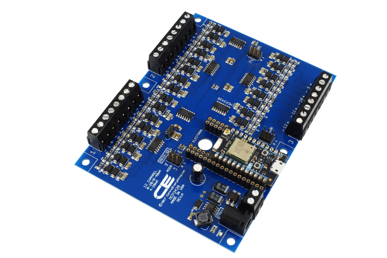 MCP3428 12-Channel 4-20mA 16-Bit Current Receiver with IoT Interface - NCD Store