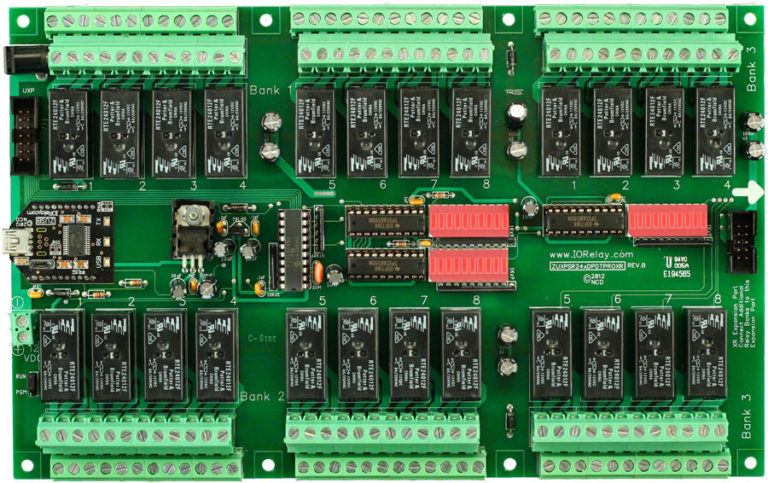 Industrial Relay Controller Board 24-Channel DPDT + UXP Expansion Port ...