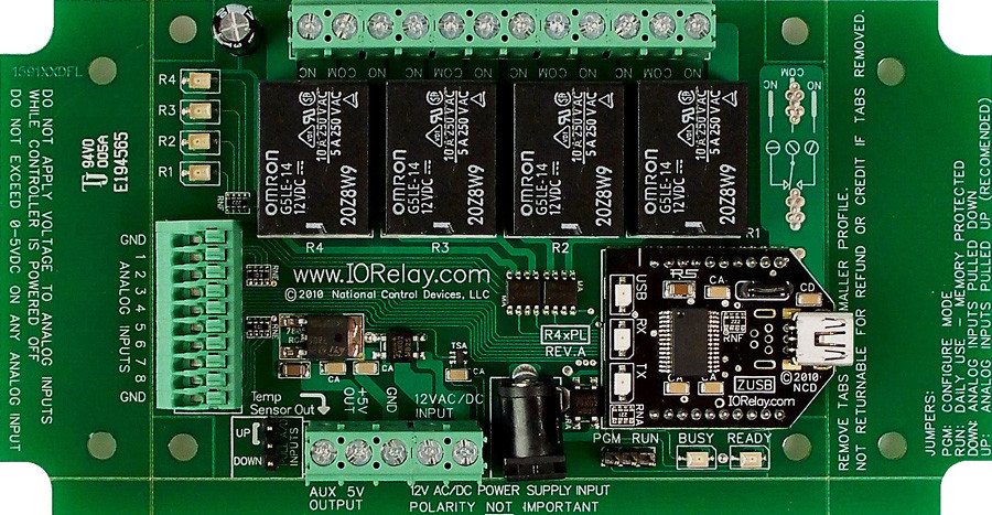 Relay Controller 4-Channel General Purpose SPDT + 8 Channel ADC ProXR Lite - store.ncd.io