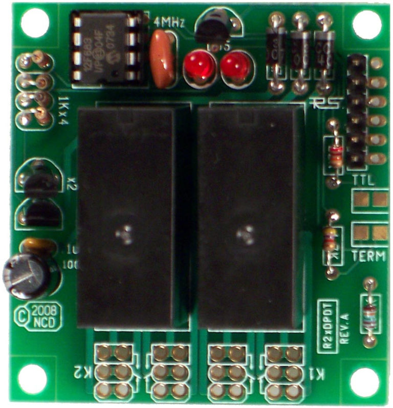 RS-232 2-Channel DPDT Small Signal Relay Controller Board - NCD Store