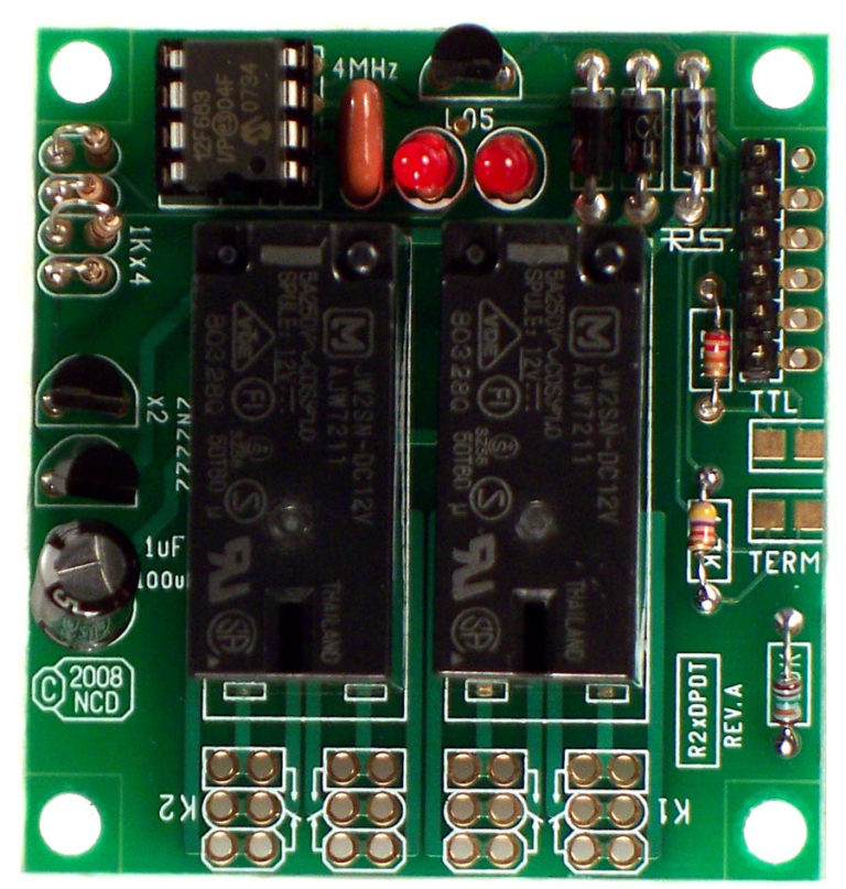RS-232 2-Channel DPDT Small Signal Relay Controller Board - NCD Store
