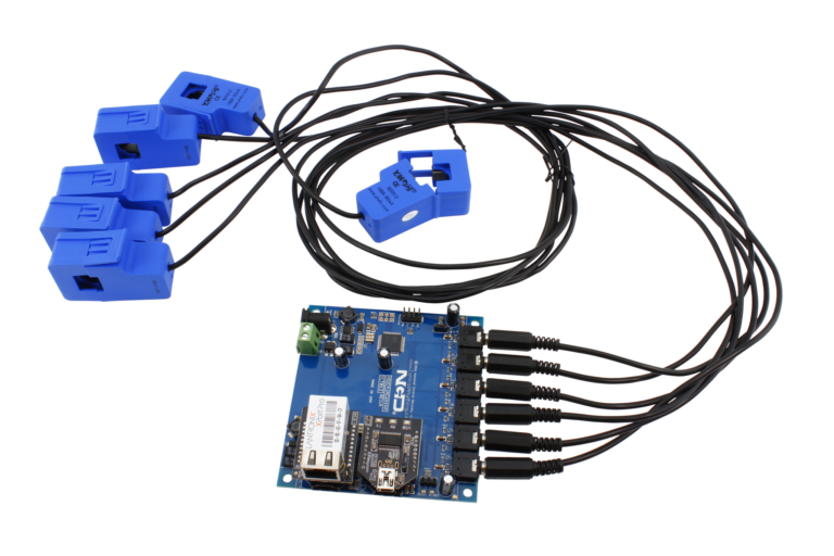 Industrial Current Sensor 6-Channel 10-100 Max Amps Pluggable Split Core Dual Interface - NCD Store