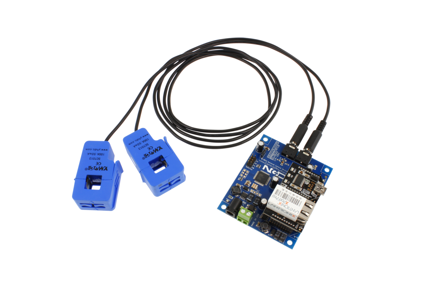 Industrial Current Sensor 2-Channel 10-100 Max Amps Pluggable Split ...