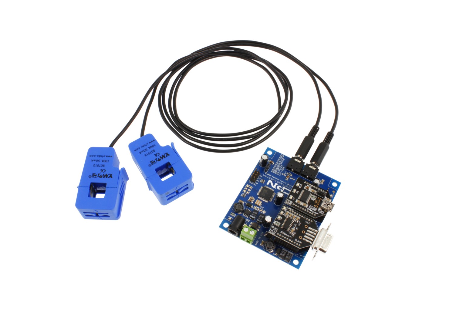 Industrial Current Sensor 2-Channel 10-100 Max Amps Pluggable Split ...