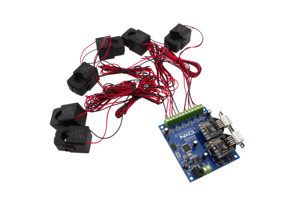 Industrial Current Monitor 6-Channel 10-100 Max Amps Wired Split Core ...