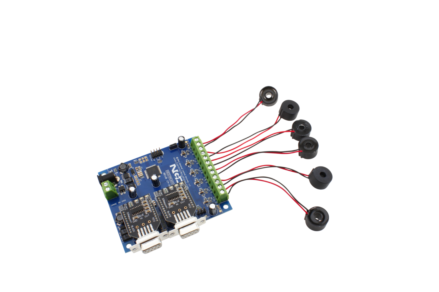 Industrial Current Monitor 6-Channel 5-20 Max Amps Wired Solid Core ...