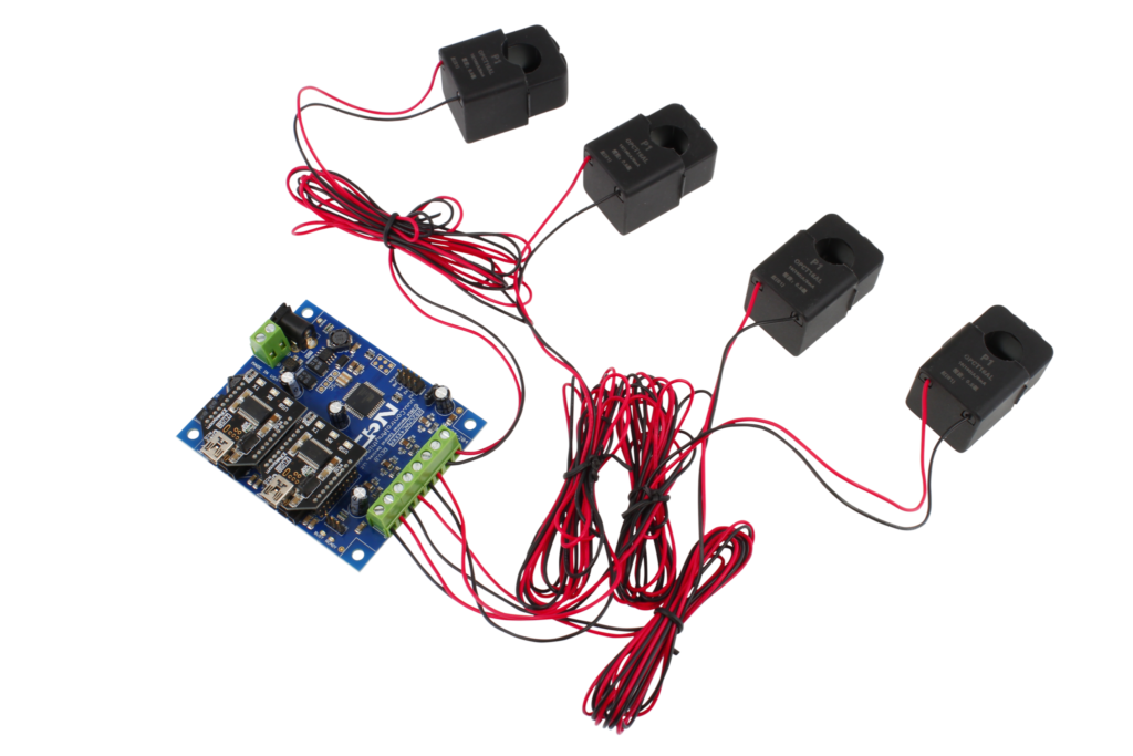 Industrial Current Monitor 4-Channel 10-100 Max Amps Wired Split Core ...