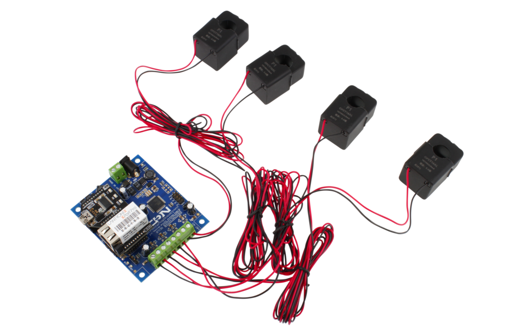 Industrial Current Monitor 4-Channel 10-100 Max Amps Wired Split Core ...