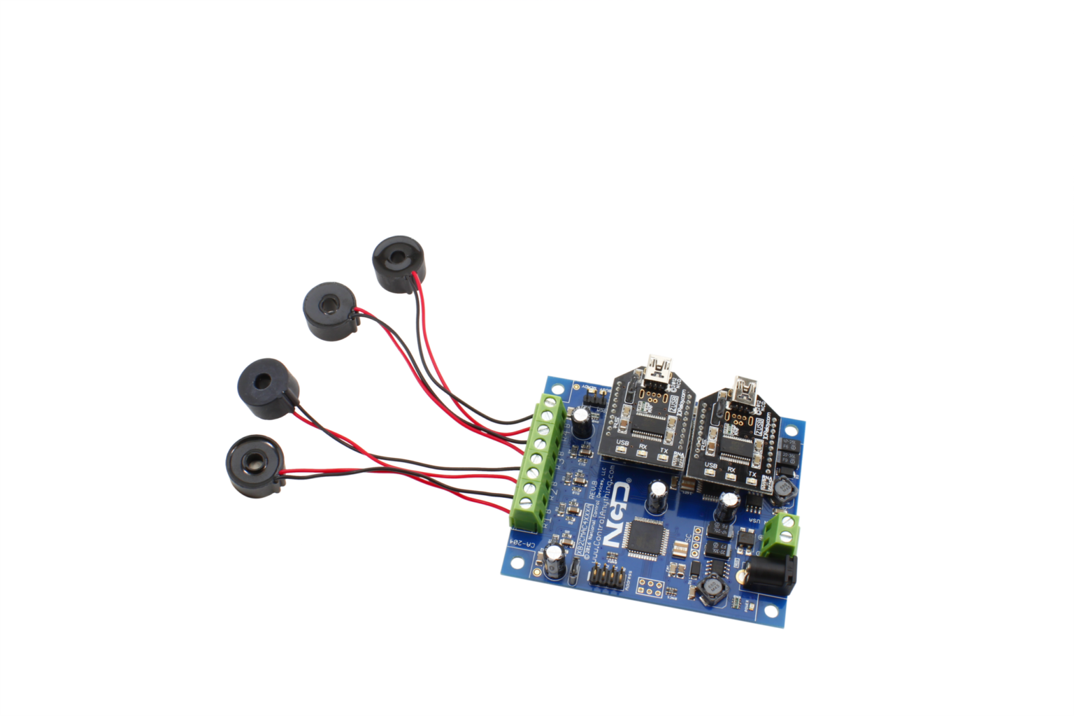 Industrial Current Monitor 4-Channel 5-20 Max Amps Wired Solid Core ...