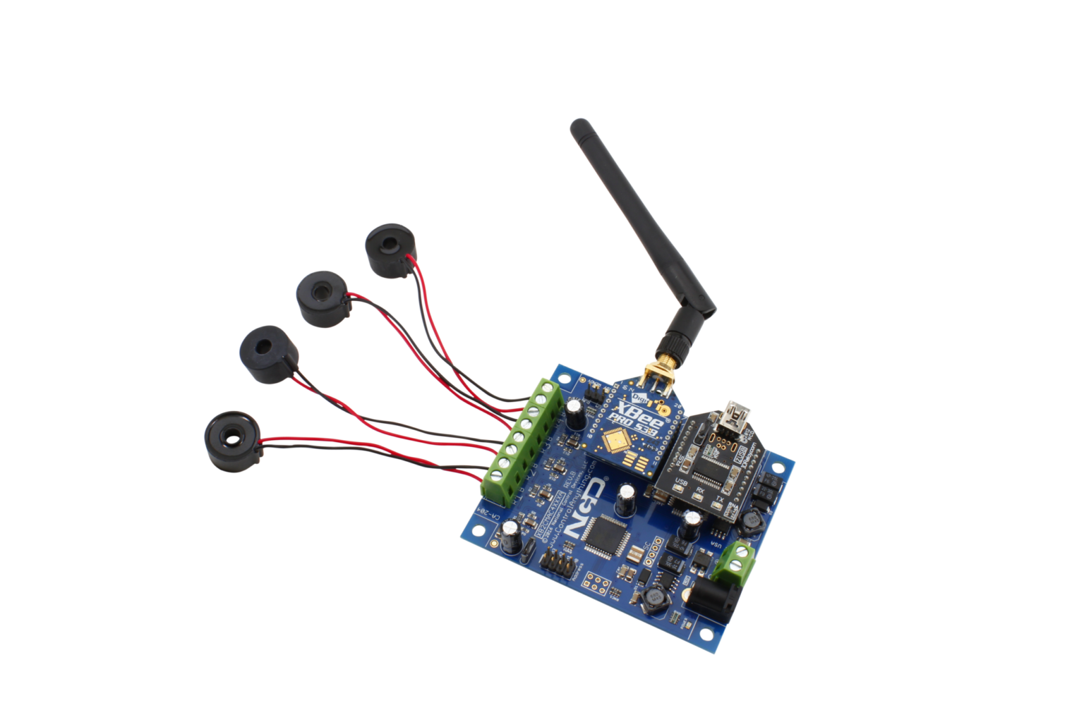 Industrial Current Monitor 4-Channel 5-20 Max Amps Wired Solid Core ...