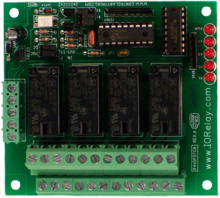 RS-232 4-Channel DPDT Relay Controller with Terminal Block Interface - NCD Store