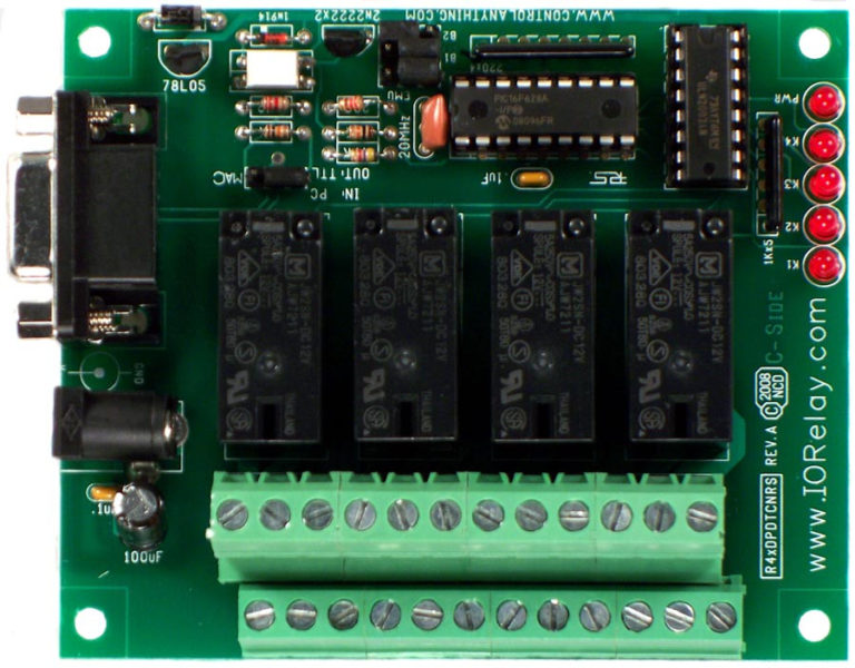 RS-232 4-Channel DPDT Relay Controller with Serial Interface - NCD Store