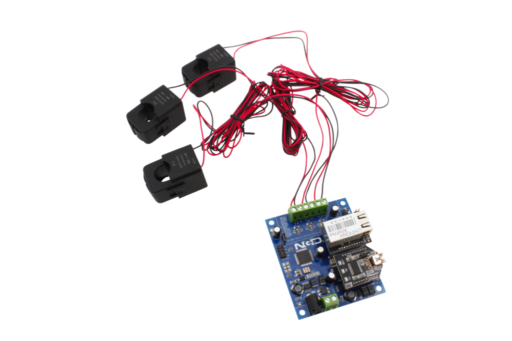 Industrial Current Monitor 3-Channel 10-100 Max Amps Wired Split Core ...