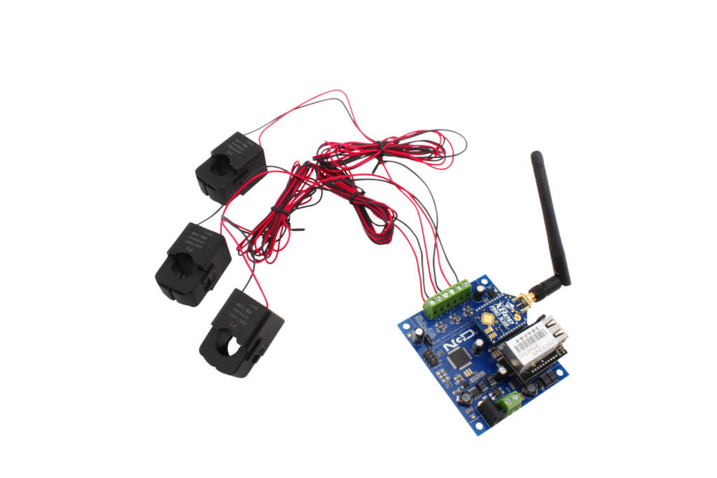 Industrial Current Monitor 3-Channel 10-100 Max Amps Wired Split Core ...