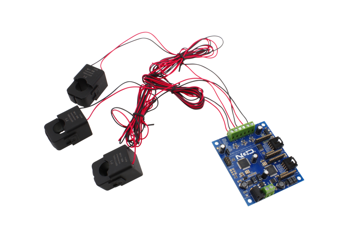 Industrial Current Monitor 3-Channel 10-100 Max Amps Wired Split Core ...