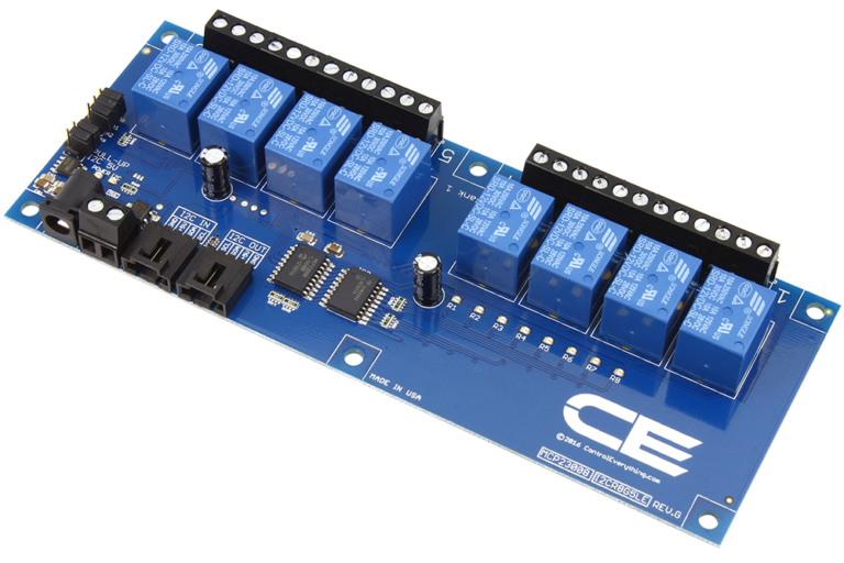 8-Channel General Purpose SPDT Relay Controller with I2C Interface - NCD Store