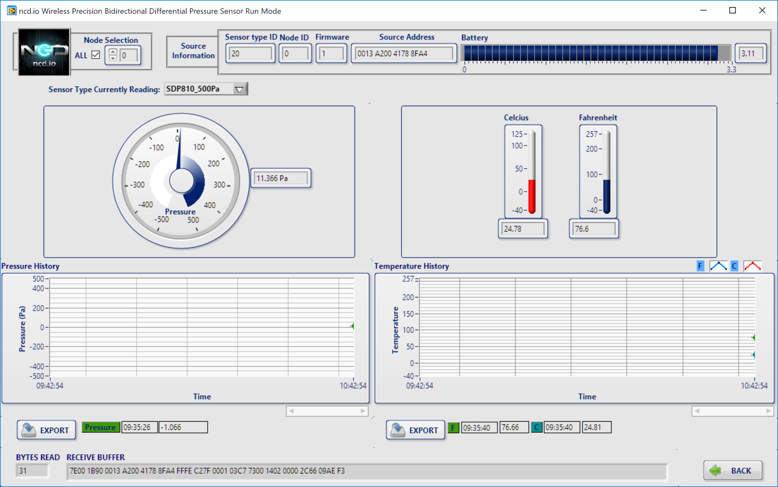 IoT Wireless Precision Air Pressure Sensor Bidirectional Differential