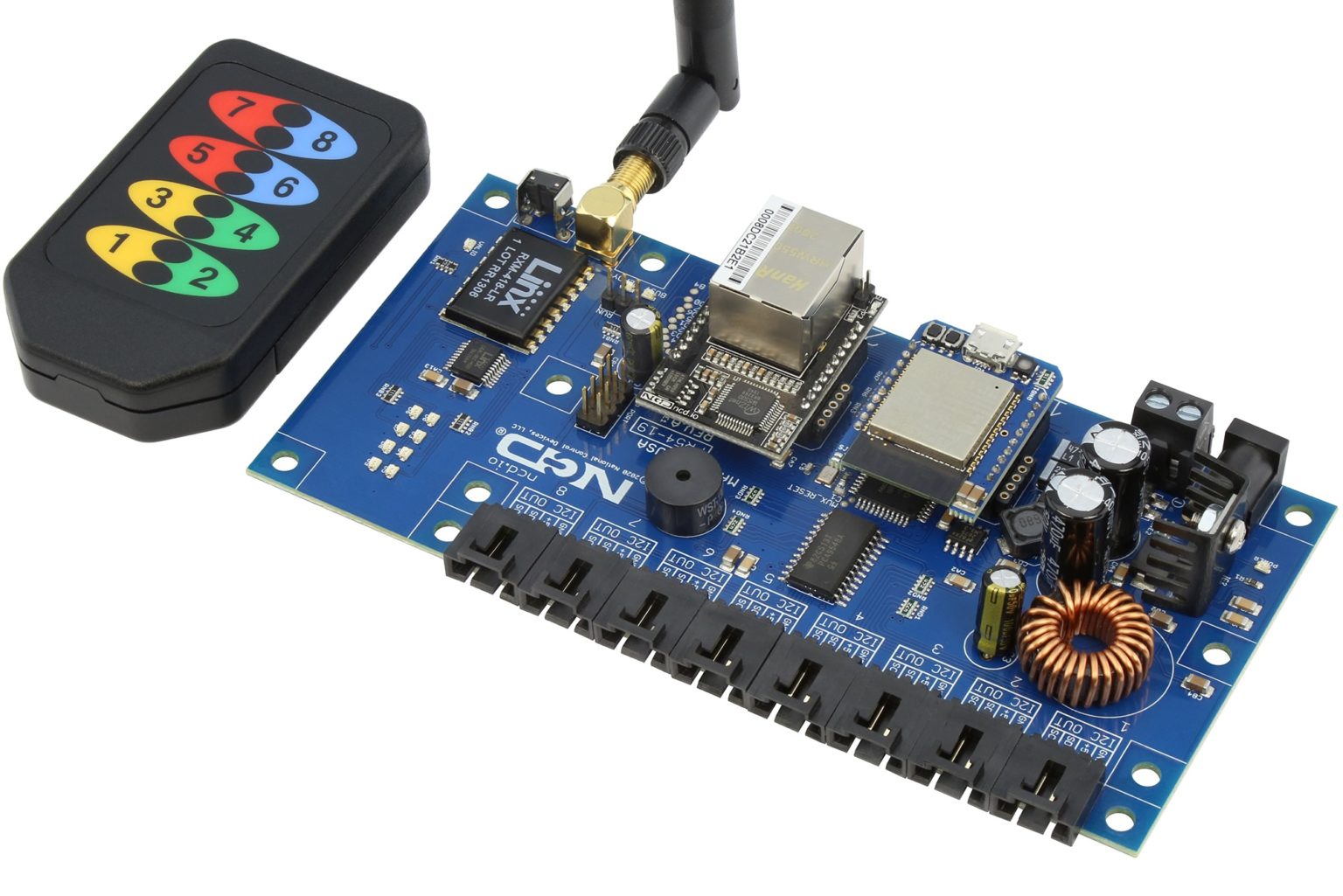 KeyFob I2C Converter with Dual Serial to 8-Port I2C - NCD Store
