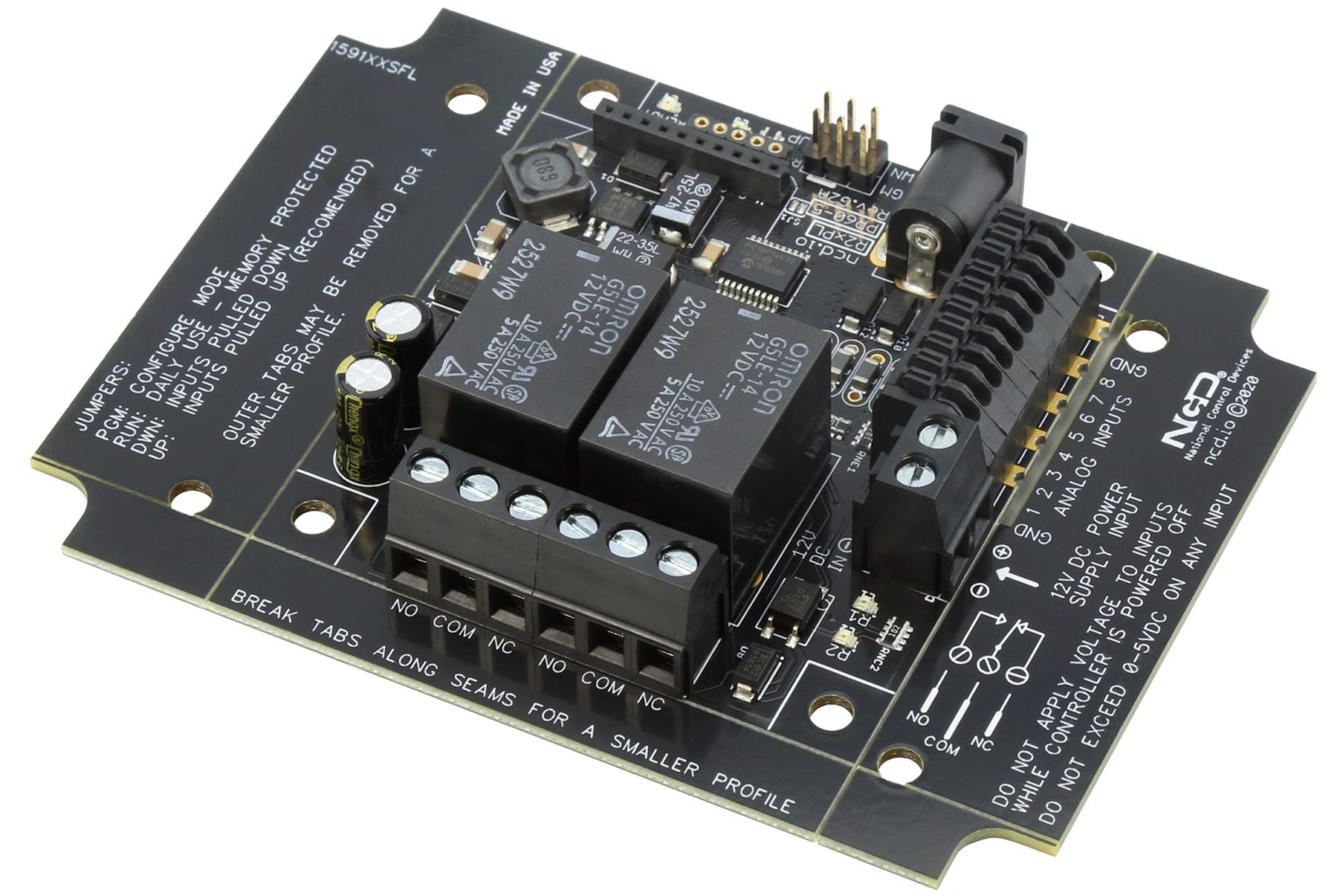 Relay Controller 2-Channel General Purpose SPDT + 8 Channel ADC ProXR Lite - NCD Store
