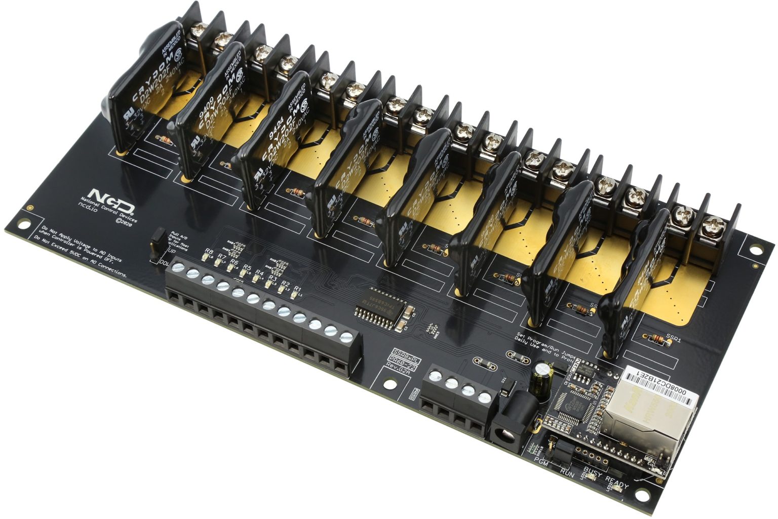 Ethernet Relay Board for PC Linux Mac with 8-Channel Analog Inputs